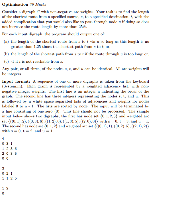 Consider a digraph G with non-negative arc weights. | Chegg.com