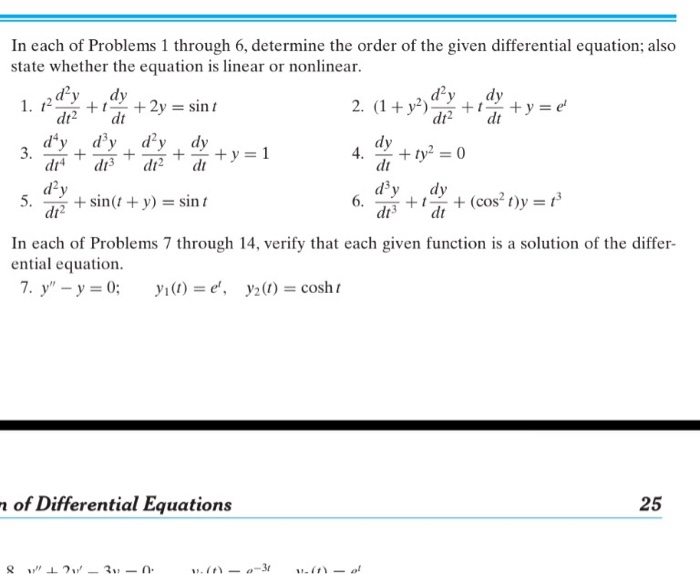 Solved In each of Problems 1 through 6, determine the order | Chegg.com