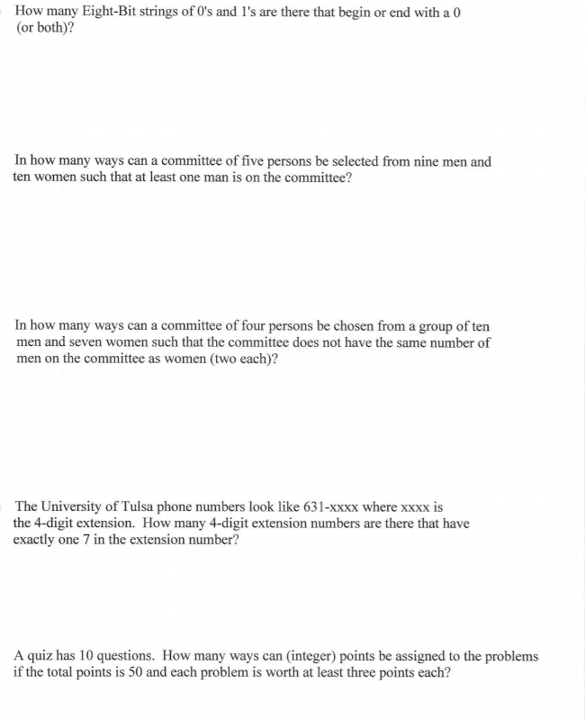 Solved How many Eight-Bit strings of 0's and 1's are there | Chegg.com