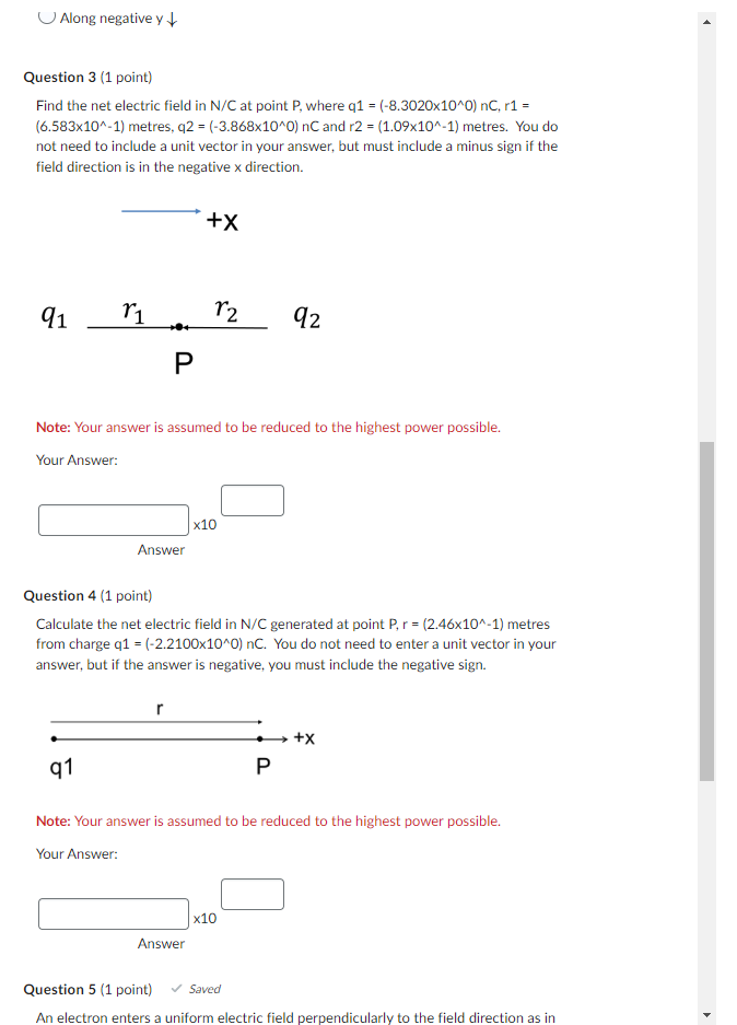 Solved Find the net electric field in N/C at point P, where | Chegg.com