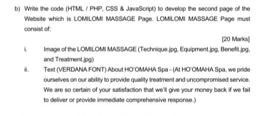 Solved B Write The Code Html Php Css And Javascript To