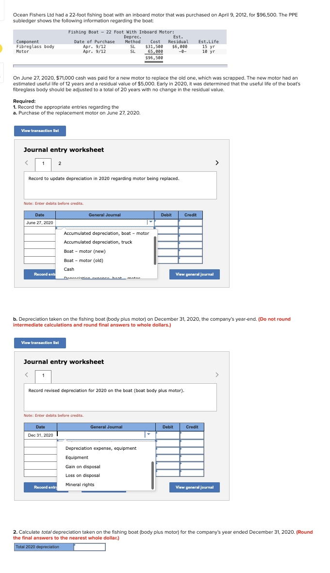 Solved On June 27, 2020, ﻿$71,000 ﻿cash was paid for a new | Chegg.com