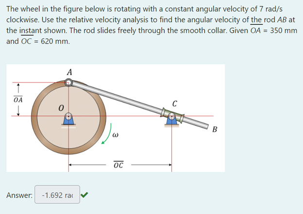 Solved Determine the angular acceleration of rod AB at the | Chegg.com