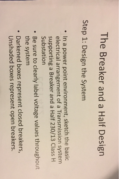 Solved The Breaker and a Half Design Step 1: Design the | Chegg.com