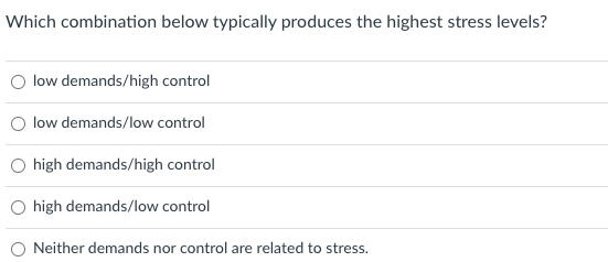 Solved Which combination below typically produces the | Chegg.com