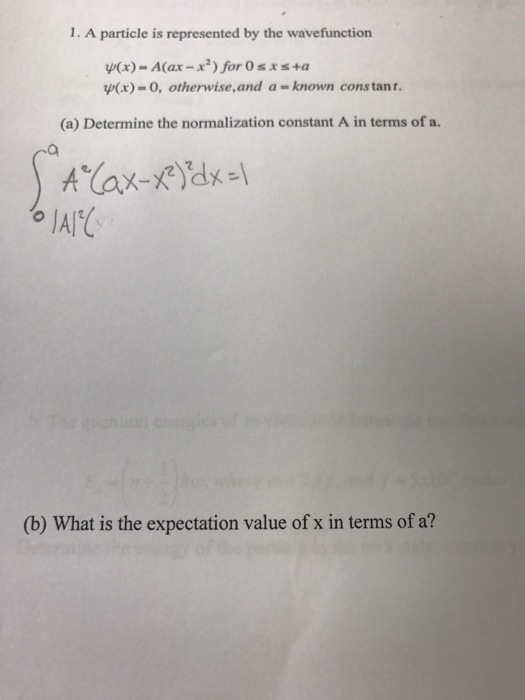 Solved 1. A particle is represented by the wavefunction | Chegg.com