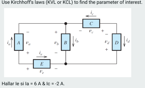 Solved Use Kirchhoff's laws (KVL or KCL) to find the | Chegg.com