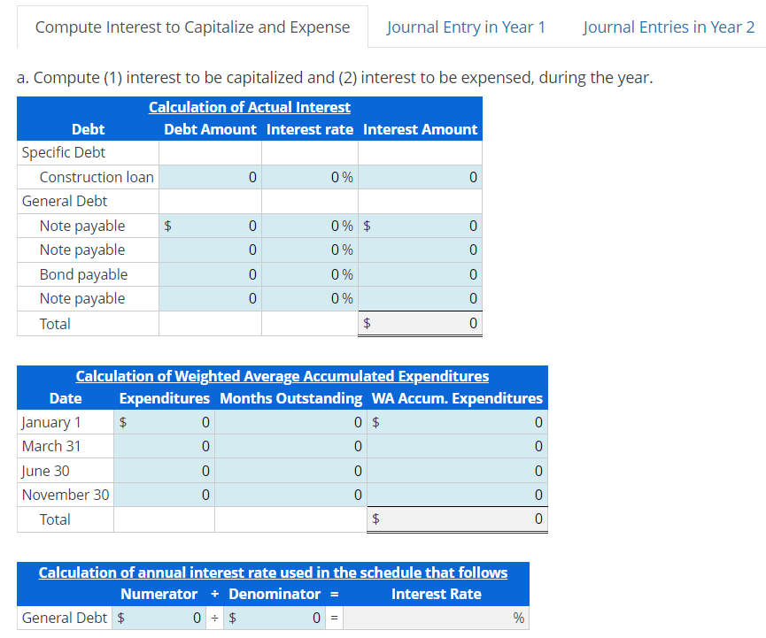 Solved Computing and Recording Interest Capitalization | Chegg.com