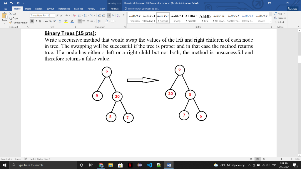 Solved 5.0 Drawing Tools Hussein Mohammad Ali Kanan.docx - | Chegg.com
