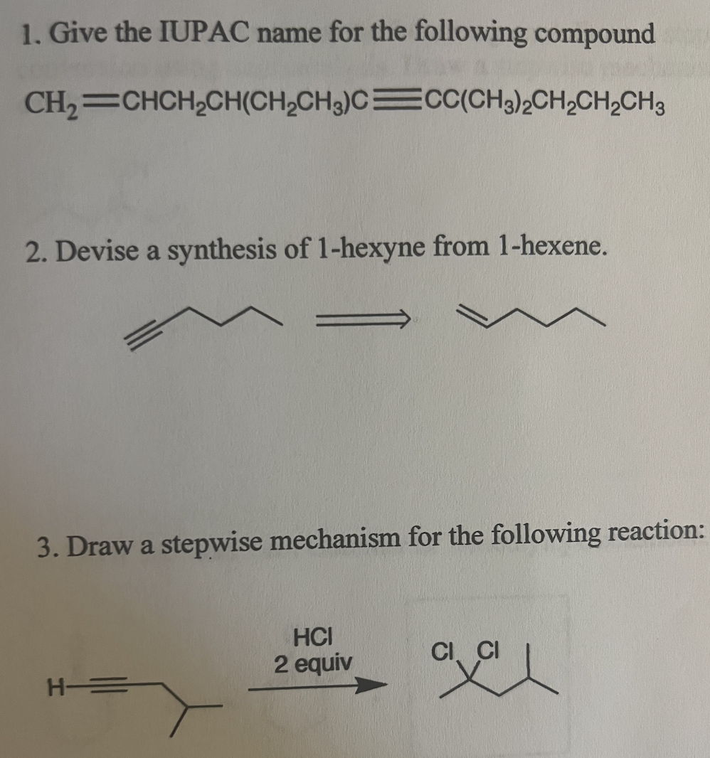Solved Give the IUPAC name for the following | Chegg.com