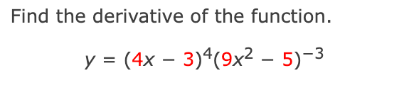 Solved Find the derivative of the function. | Chegg.com