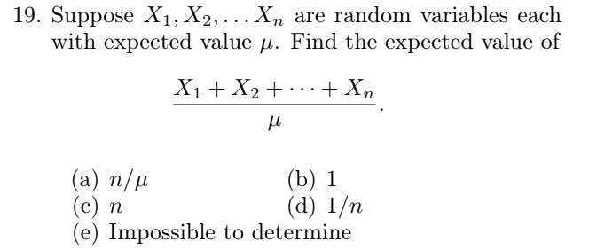 Solved 19. Suppose X1,X2,…Xn are random variables each with | Chegg.com