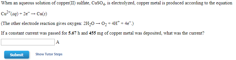 Solved When an aqueous solution of copper(II) sulfate, | Chegg.com