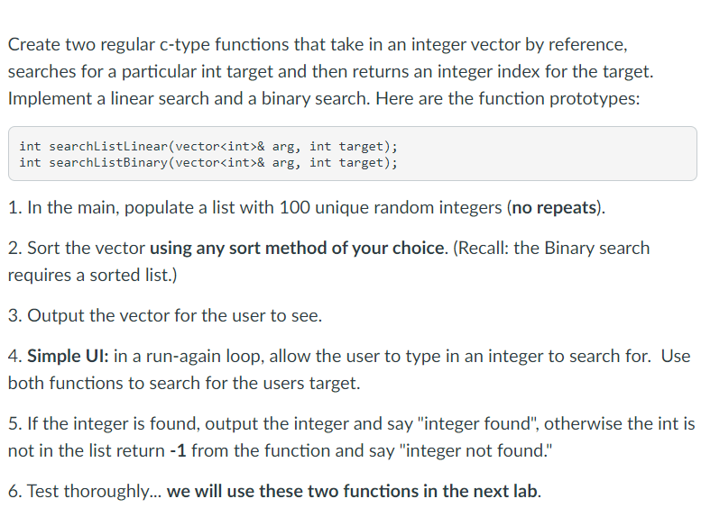 Solved Create two regular c-type functions that take in an | Chegg.com