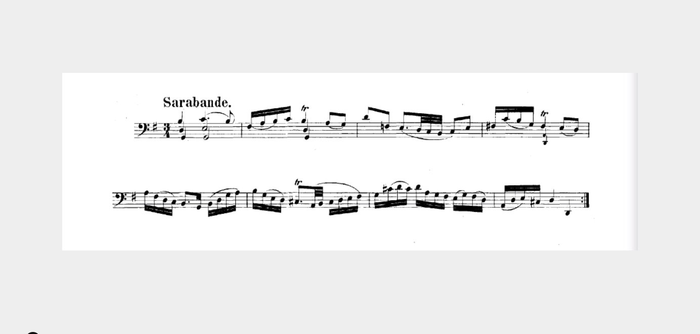 Listen to Bach's Sarabande while following the score, | Chegg.com