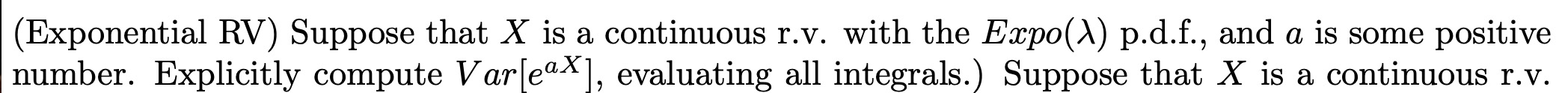 Solved > (Exponential RV) Suppose that X is a continuous | Chegg.com