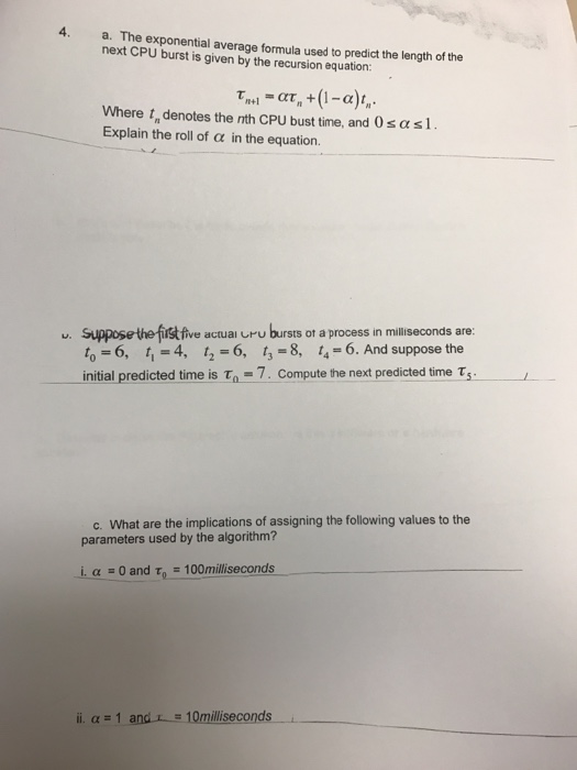 Solved The exponential average formula used to predict the | Chegg.com