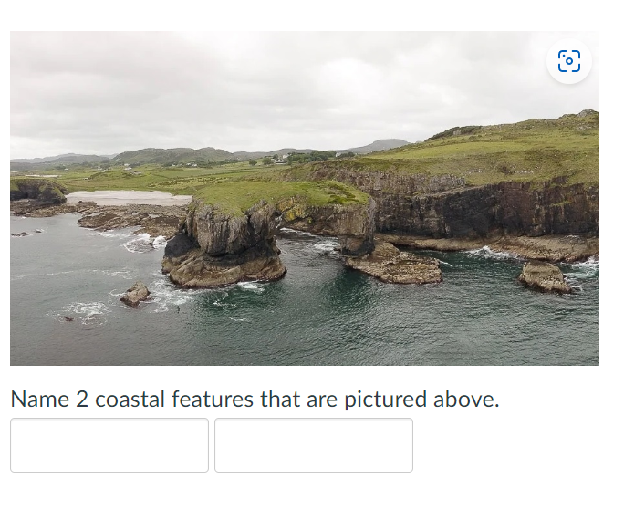 Solved Name 2 coastal features that are pictured above. | Chegg.com