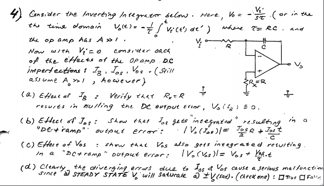 Vo = St ( or in the and R 2 4) Consider the inverting | Chegg.com