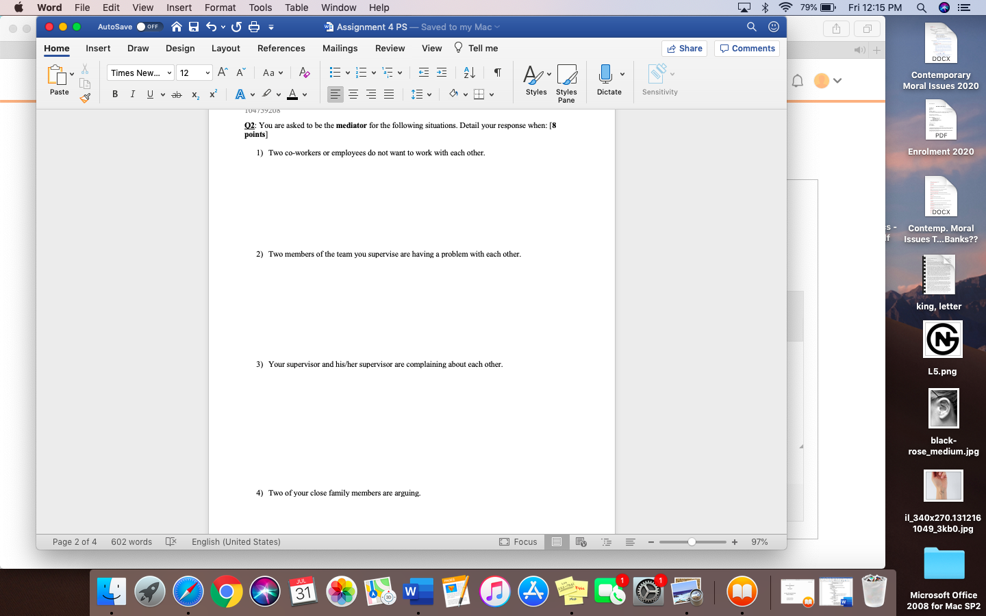 Solved Word File Edit View Insert Format Tools Table * 79% | Chegg.com