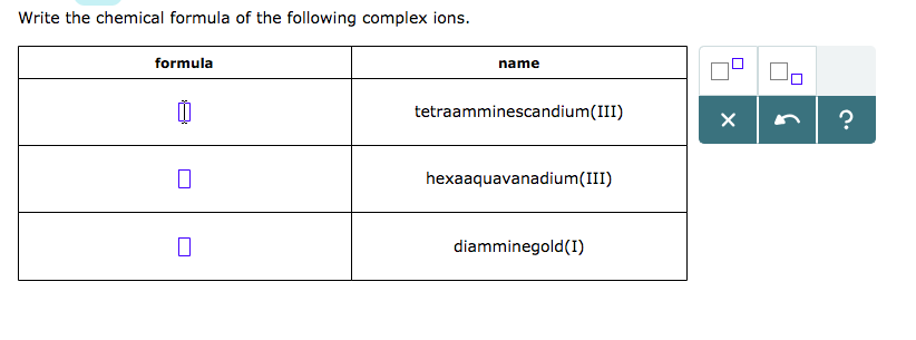 Solved Write the chemical formula of the following complex | Chegg.com
