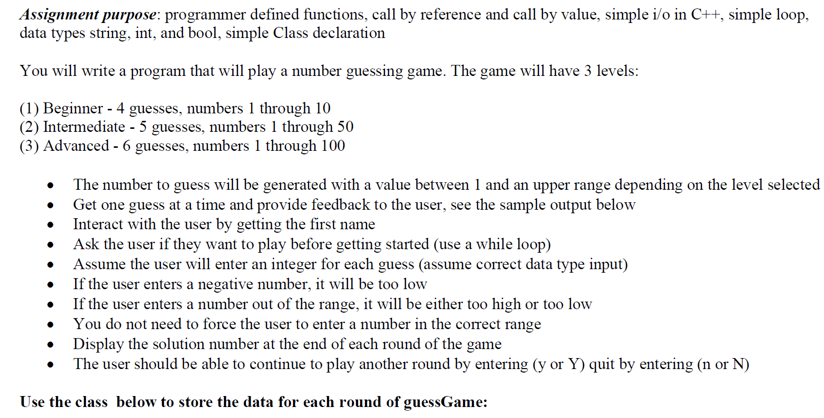 Assignment purpose: programmer defined functions, | Chegg.com