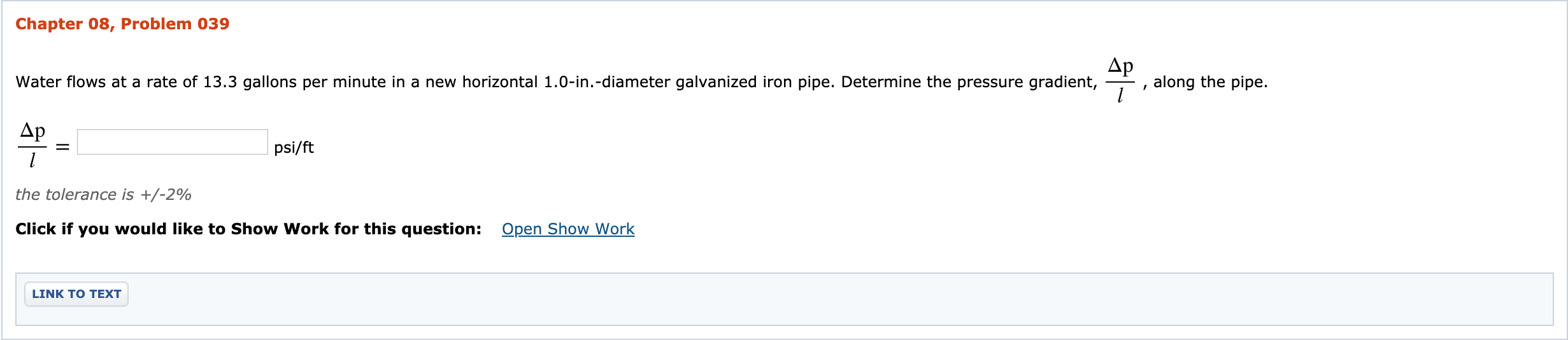 Solved Chapter 08, Problem 039 Water flows at a rate of 13.3 | Chegg.com