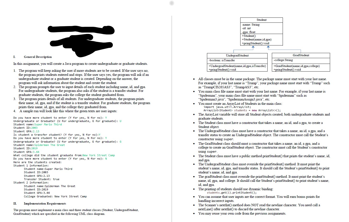 Solved Student -name: String -id: int -gpa: float +Student | Chegg.com