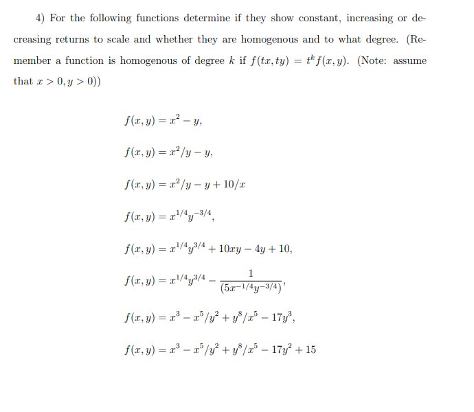 Solved 4) For the following functions determine if they show | Chegg.com