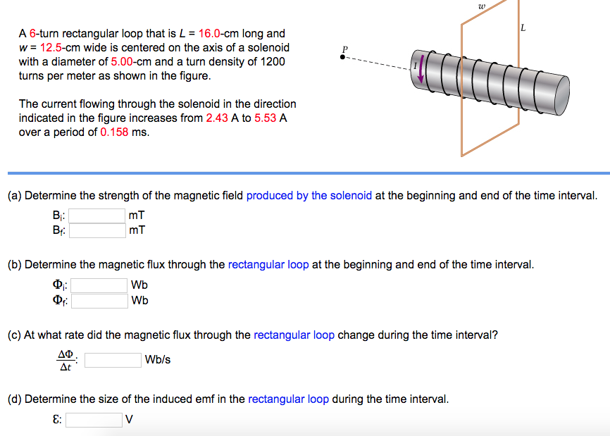 Solved A 6 Turn Rectangular Loop That Is L 160 Cm Long And 
