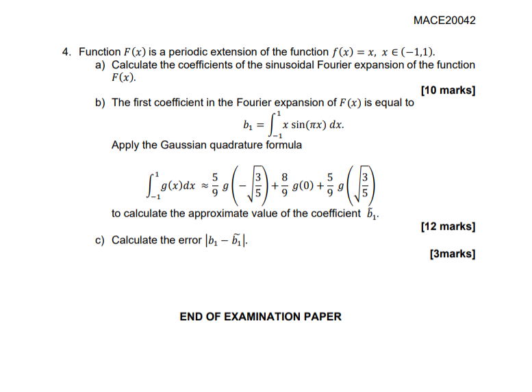 Solved 4. Function 𝐹(𝑥) is a periodic extension of the | Chegg.com