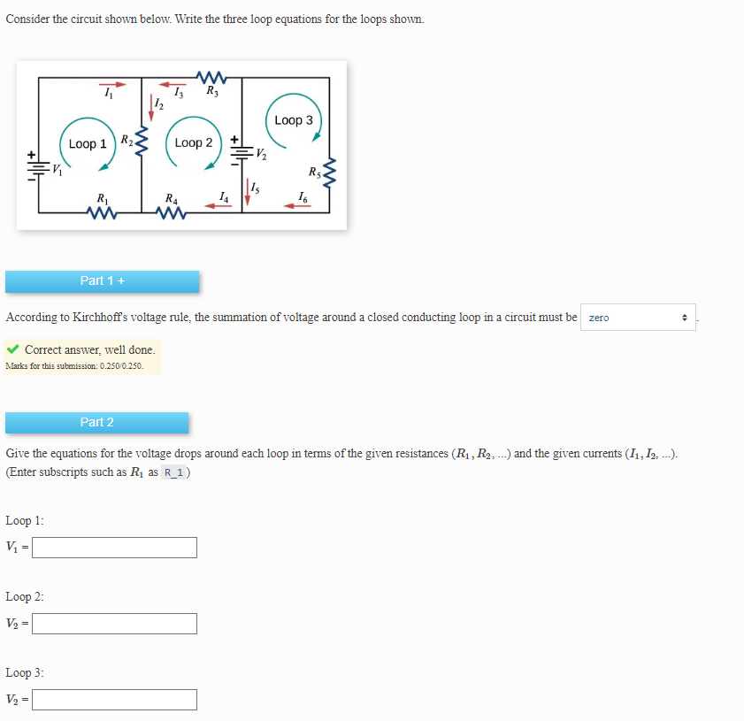 Solved Consider the circuit shown below. Write the three | Chegg.com