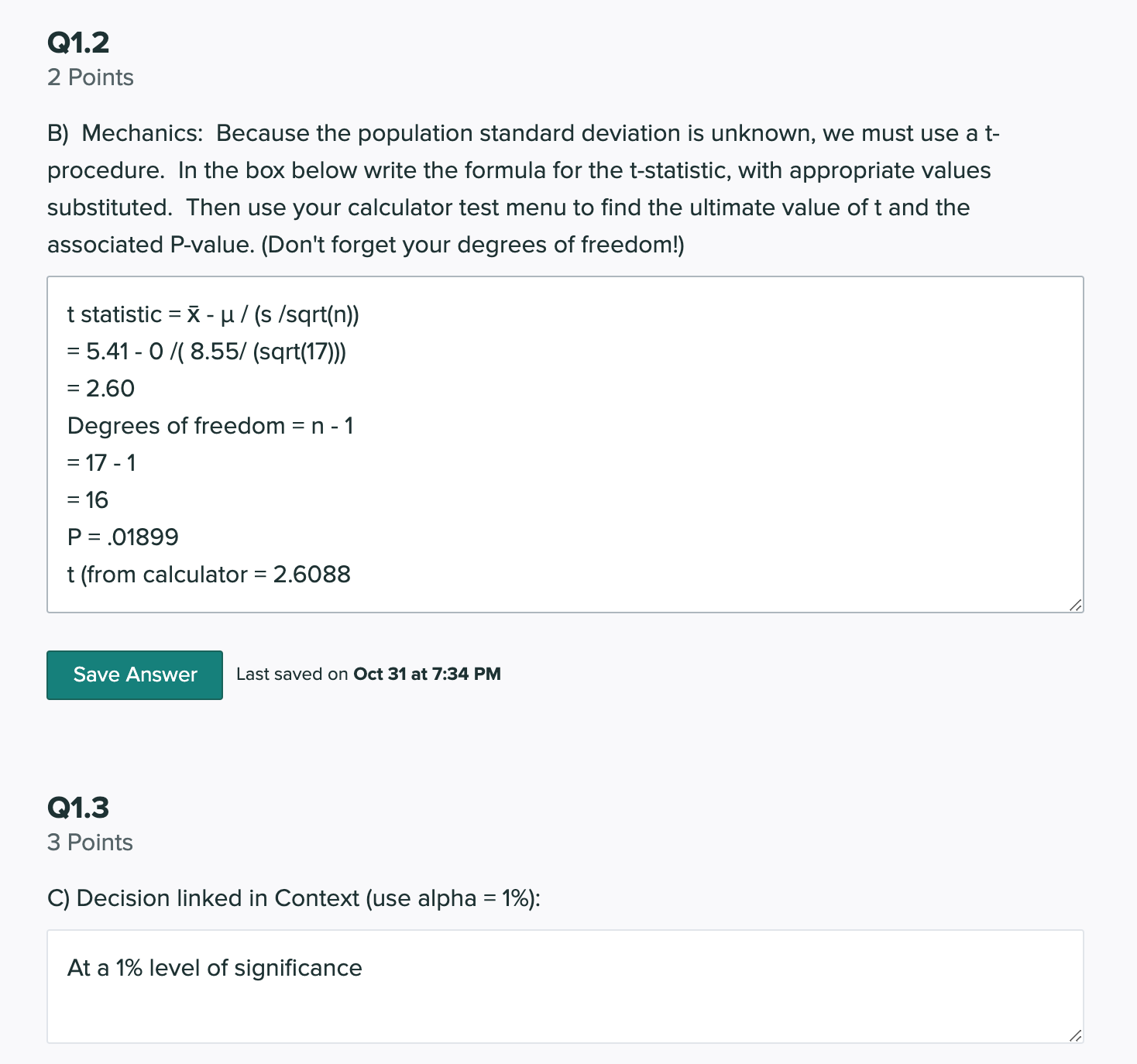 Solved Hi! I need help with 1.3, there is supposed to be a | Chegg.com