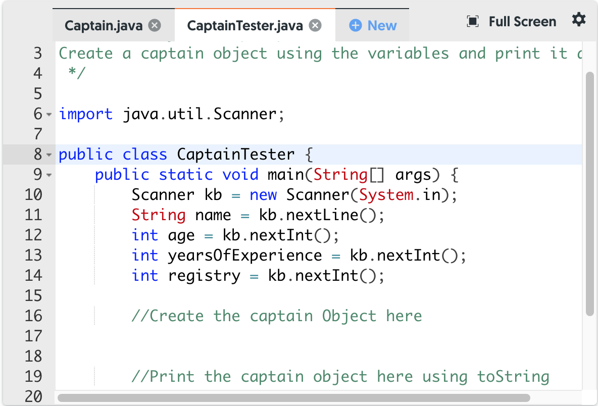Solved You will write two separate classes. A Captain class | Chegg.com