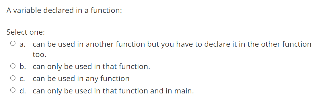 Solved The default case in a switch statement: Select one: | Chegg.com