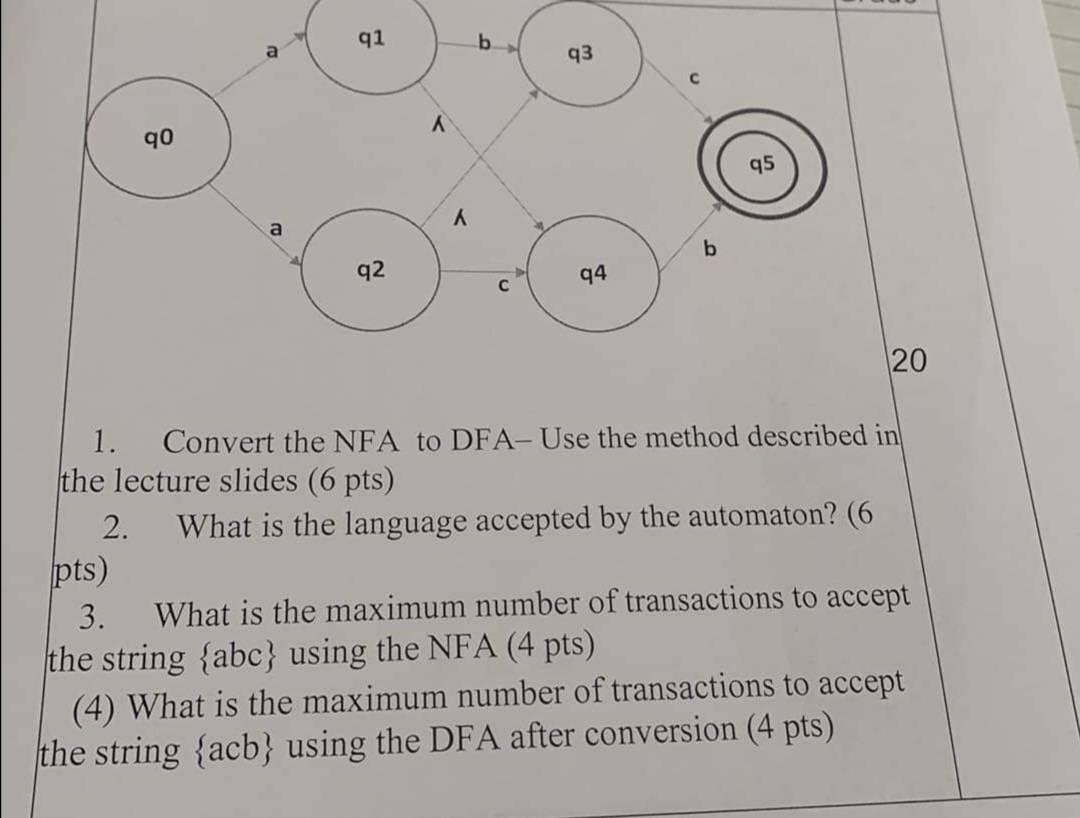 Solved Gra 1- Construct a DFA for the following language L = | Chegg.com