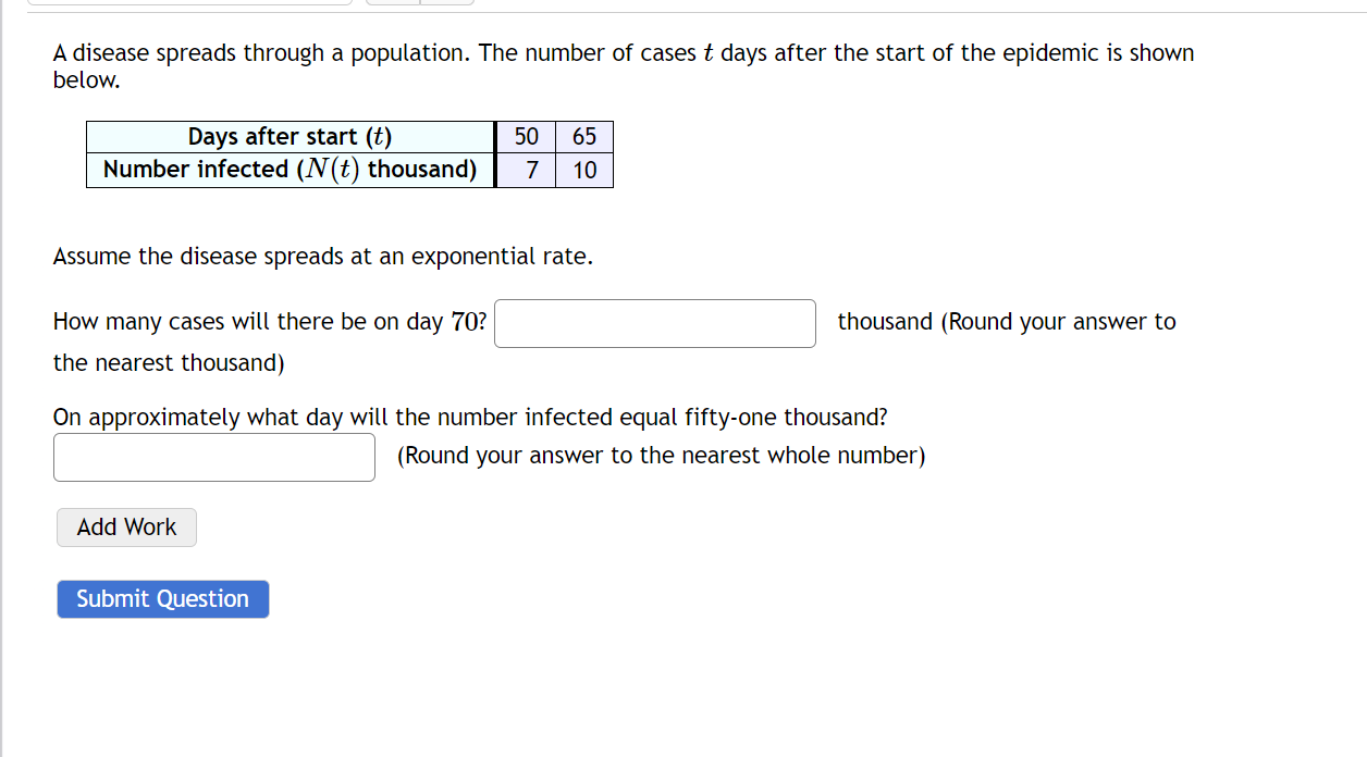 Solved A disease spreads through a population. The number of | Chegg.com