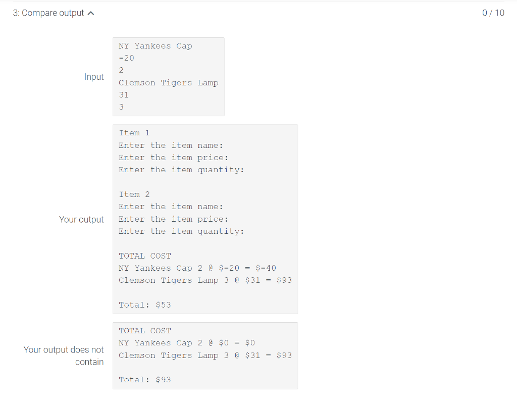 Solved 10.16 Online shopping cart (Part 1) Hello I need | Chegg.com