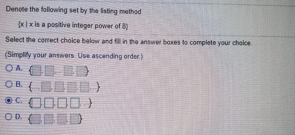 Solved Denote the following set by the listing method. {x | | Chegg.com