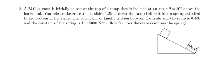 Solved 2, A 250-kg crate is initially at rest at the top of | Chegg.com