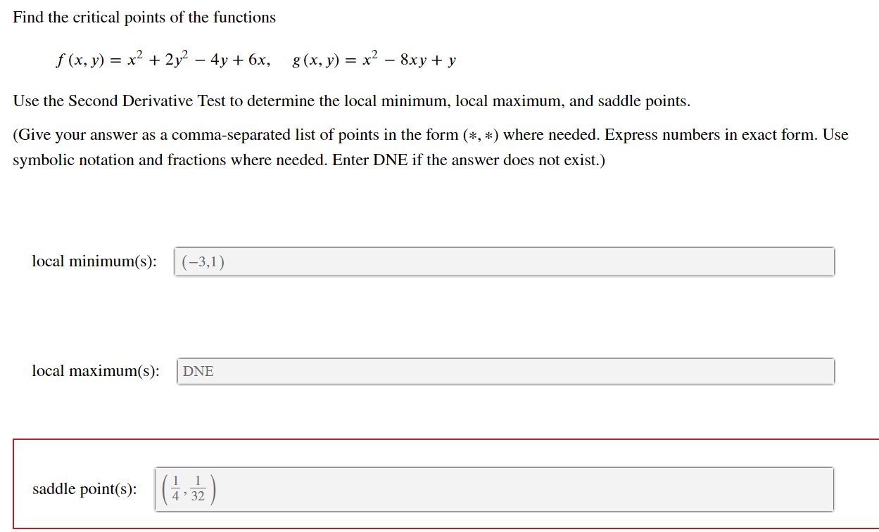 Solved Find the critical points of the functions | Chegg.com