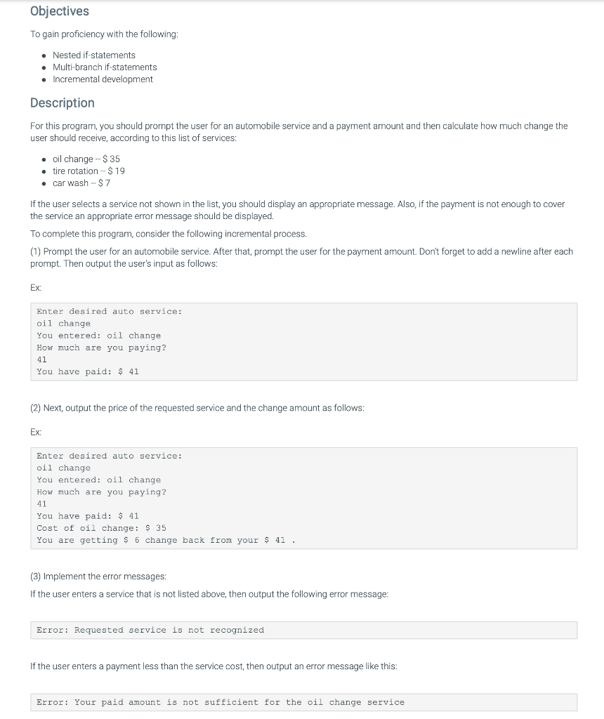 Solved Objectives To gain proficiency with the following: - | Chegg.com
