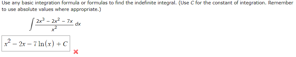 Solved Use any basic integration formula or formulas to find | Chegg.com