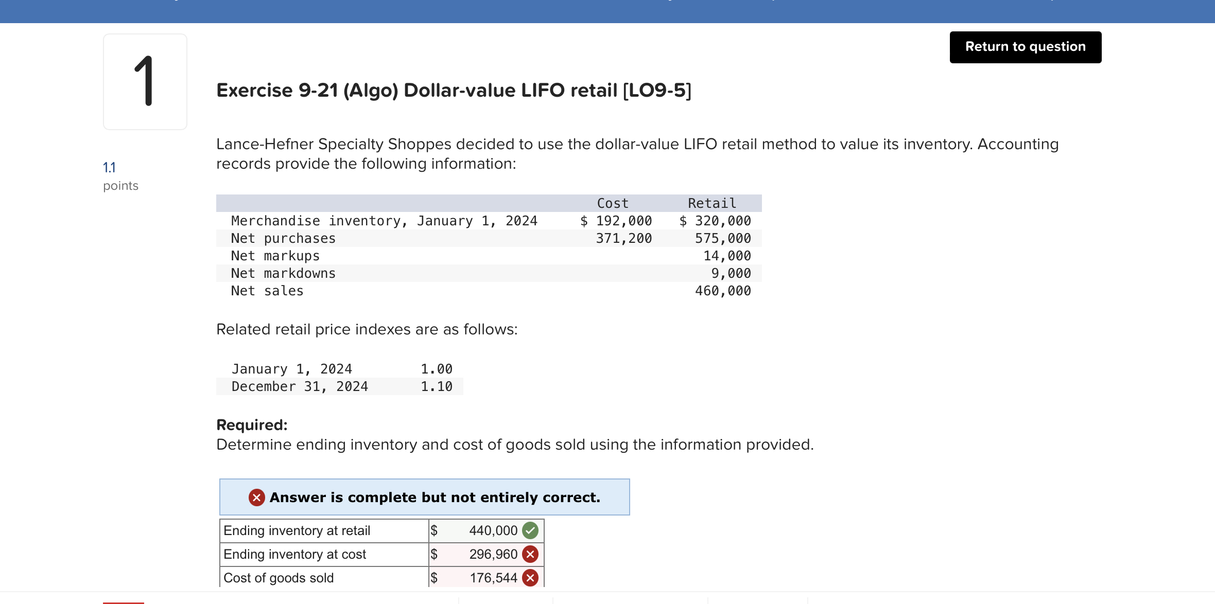 Solved Exercise 9-21 (Algo) Dollar-value LIFO retail [LO9-5] | Chegg.com