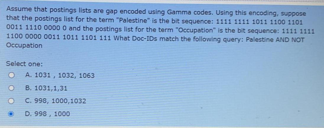Solved Assume that postings lists are gap encoded using | Chegg.com