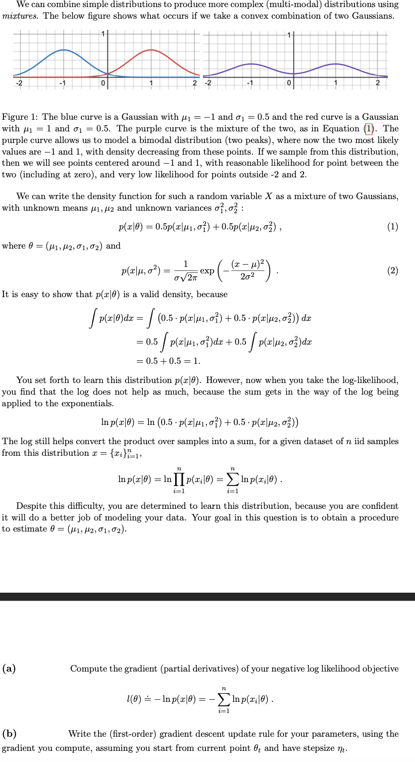 Solved We can combine simple distributions to produce more | Chegg.com