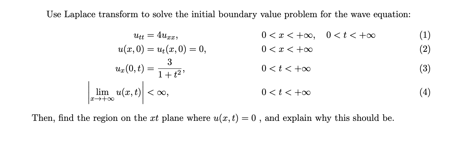 Solved Use Laplace transform to solve the initial boundary | Chegg.com