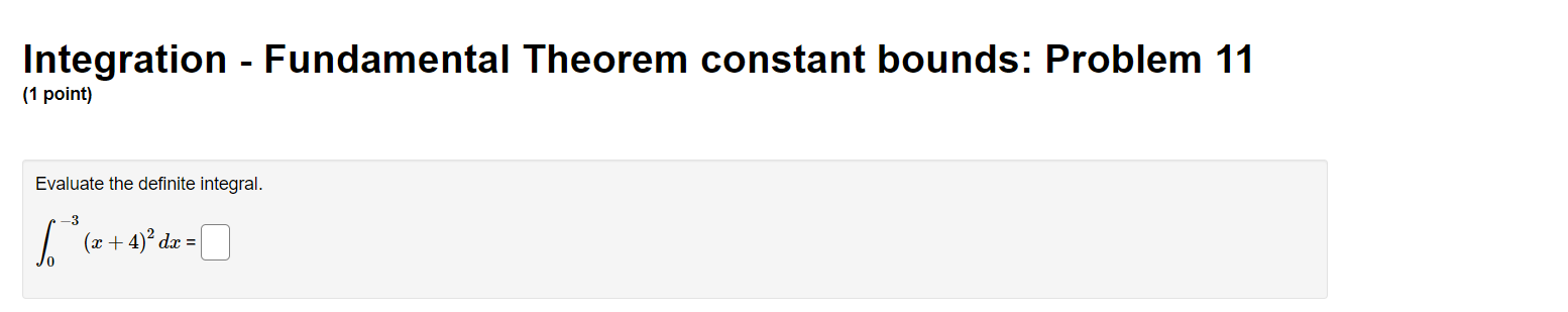 Solved Integration - Fundamental Theorem constant bounds: | Chegg.com