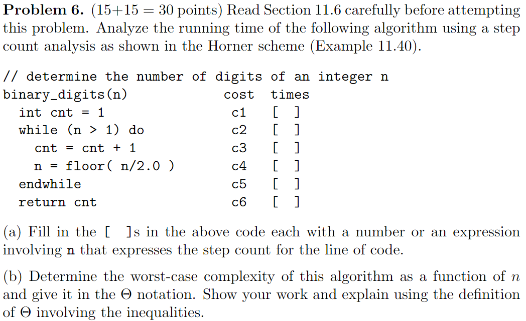 Solved Problem 6.(15+15=30 points ) Read Section 11.6 | Chegg.com