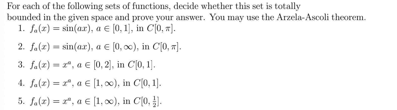 Solved = For each of the following sets of functions, decide | Chegg.com